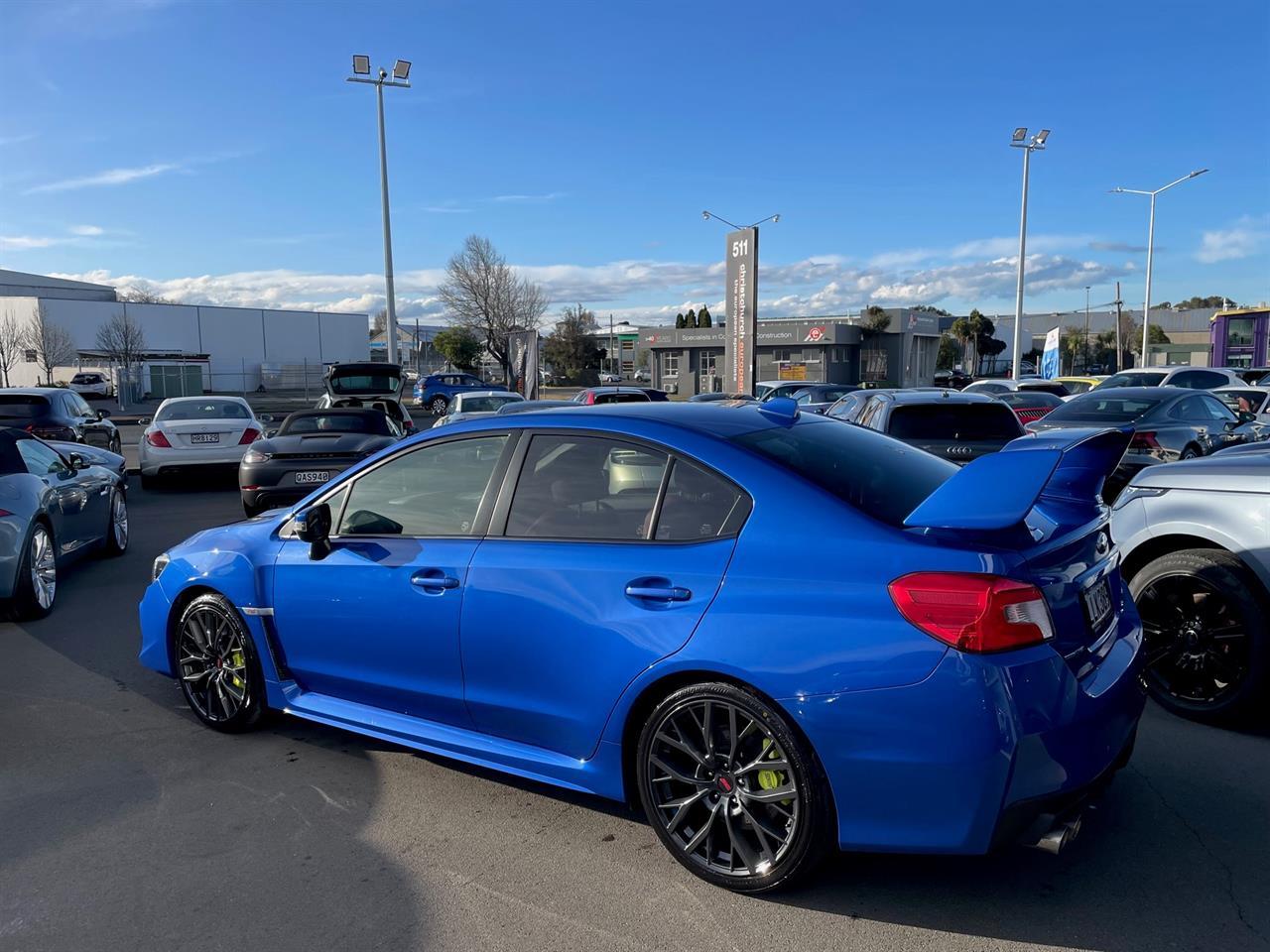 2018 Subaru WRX STI Premium 6 Spd 2.5 WRC Blue on handshake